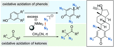 Oxidative azidations of phenols and ketones using iodine azide after ...