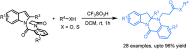 CF3SO3H-enabled cascade ring-opening/dearomatization of indole ...