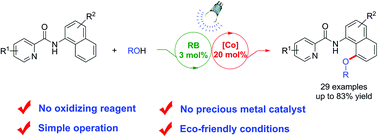 Merging cobalt and photoredox catalysis for the C8–H alkoxylation of 1-naphthylamine derivatives ...