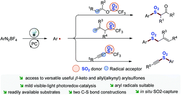 Visible-light photoredox-catalyzed aryl radical in situ SO2-capture ...