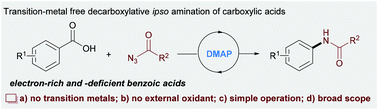 Transition-metal-free decarboxylative ipso amination of aryl carboxylic ...