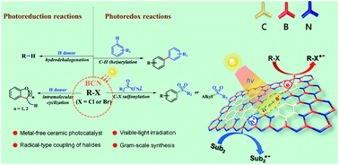 Ceramic boron carbonitrides for unlocking organic halides with visible ...