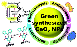 Green-synthesized CeO2 nanoparticles for photocatalytic, antimicrobial ...