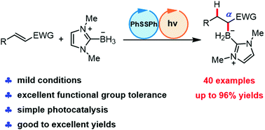 Visible-light-driven PhSSPh-catalysed regioselective hydroborylation of ...