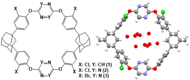 Water adsorption in porous organic crystals of adamantane-bearing ...