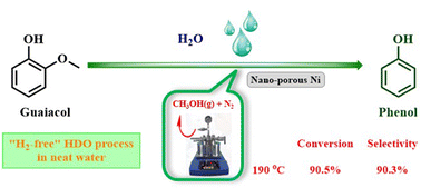 Hydrodeoxygenation of guaiacol to phenol using endogenous hydrogen ...