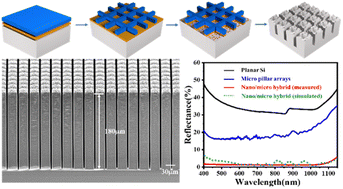 Facile and stable fabrication of wafer-scale, ultra-black c-silicon with 3D nano/micro hybrid ...