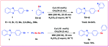 Microwave assisted C–S cross-coupling reaction from thiols and 2-(4 ...