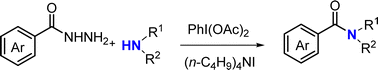 PhI(OAc)2-mediated C–N bond cleavage of acylhydrazines with amines for ...