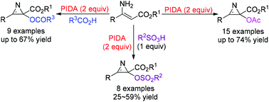 Synthesis of acyloxy-2H-azirine and sulfonyloxy-2H-azirine derivatives ...