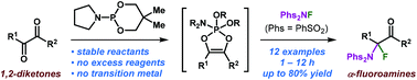 α-Fluoroamine synthesis via P(iii)-mediated deoxygenative geminal ...