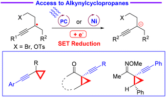 Access to functionalized alkynylcyclopropanes via reductive radical ...