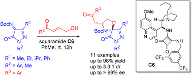 Organocatalytic asymmetric synthesis of oxazolidino spiropyrazolinones ...