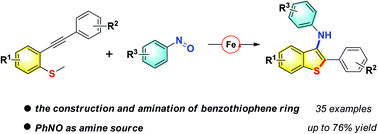 Iron-catalyzed one-pot cyclization and amination of 2 ...