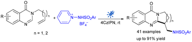 Organic photoredox catalytic radical sulfonamidation/cyclization of ...