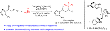 Cobalt-catalyzed asymmetric phospha-Michael reaction of diarylphosphine ...