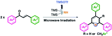 TMSOTf-mediated Kröhnke pyridine synthesis using HMDS as the nitrogen ...