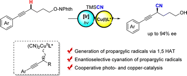 Enantioselective cyanation of propargylic C–H bonds via cooperative ...