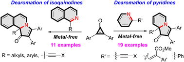 Dearomative cyclization of pyridines/isoquinolines with cyclopropenones ...