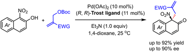 Pd-Catalyzed intermolecular asymmetric allylic dearomatization of 1 ...