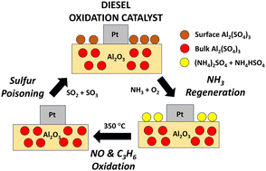 Sulfur poisoning and NH3 regeneration of Pt/Al2O3: oxidations of SO2 ...