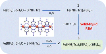 Spin crossover in mixed-anion Fe(NH2trz)3(BF4)(SiF6)0.5 crystalline rod ...