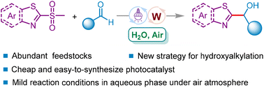 Photocatalyzed hydroxyalkylation of N-heteroaromatics with aldehydes in ...