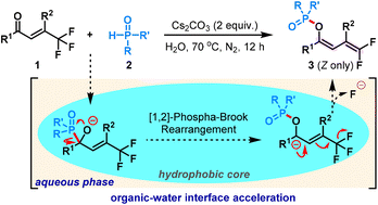 “On-water” defluorophosphorylation of trifluoromethylated enones with ...