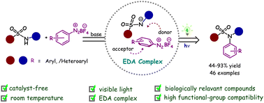 Visible-light-induced arylation via an electron–donor–acceptor complex ...