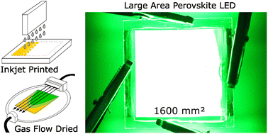 Large area inkjet-printed metal halide perovskite LEDs enabled by gas ...