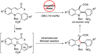 Synthesis of 2-(2-nitrophenyl)indoline-3-acetic acid derivatives via ...