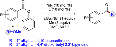 Nickel-catalyzed reductive coupling of arylcarboxylic acid 2-pyridyl ...