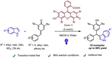 Visible-light-mediated radical reactions of indoles with para-quinone ...