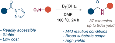 Reductive cross-coupling of N-acyl pyrazole and nitroarene using ...