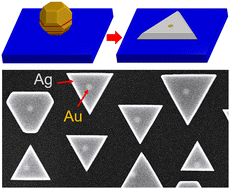Large-area arrays of epitaxially aligned silver nanotriangles seeded by ...