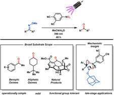 Oxidative cleavage of ketoximes to ketones using photoexcited ...