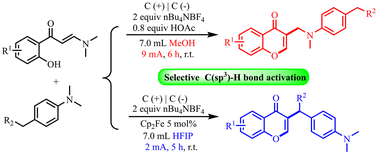 Electrochemical-induced solvent-tuned selective C(sp3)–H bond activation towards the synthesis ...
