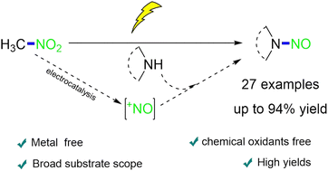 Electrochemical synthesis of nitrosation compounds using CH3NO2 as a ...