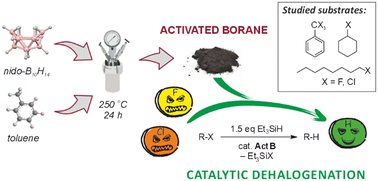 Catalytic dehalogenation with activated borane, a porous borane cluster ...