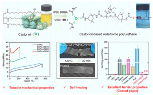 High-strength, self-healable, transparent castor-oil-based waterborne ...
