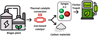 Direct biogas reforming to turquoise H2 and carbon material in a ...
