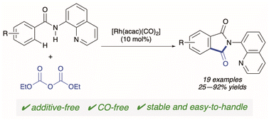 Rhodium-catalysed additive-free carbonylation of benzamides with ...
