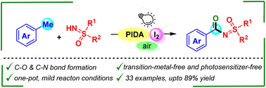 PIDA/I2-mediated photo-induced aerobic N-acylation of sulfoximines with ...