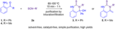 A solvent-free and catalyst-free reaction of o-aminobenzophenone with ...