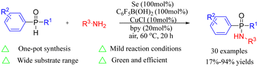 Selenium-assisted copper-catalyzed synthesis of phosphoramide from ...
