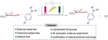 Electrochemically dehydrogenative C(sp2)–H/S–H cross-coupling: efficient synthesis of ortho ...