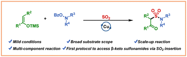 Copper-catalyzed sulfonamidation of enol silyl ether via SO2 insertion ...
