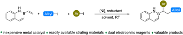 Nickel-catalyzed reductive difunctionalization of BN-heterocyclic ...