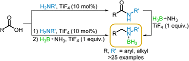 TiF4-mediated, one-pot, reductive amination of carboxylic acids with ...