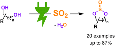 Electrochemical synthesis of cyclic sulfites using diols and sulfur ...